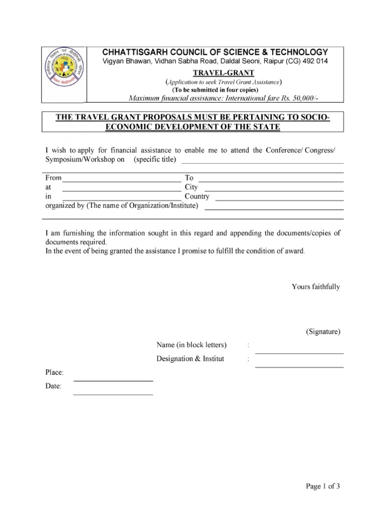 Proforma For Travel Grant | PDF | Airlines | Business