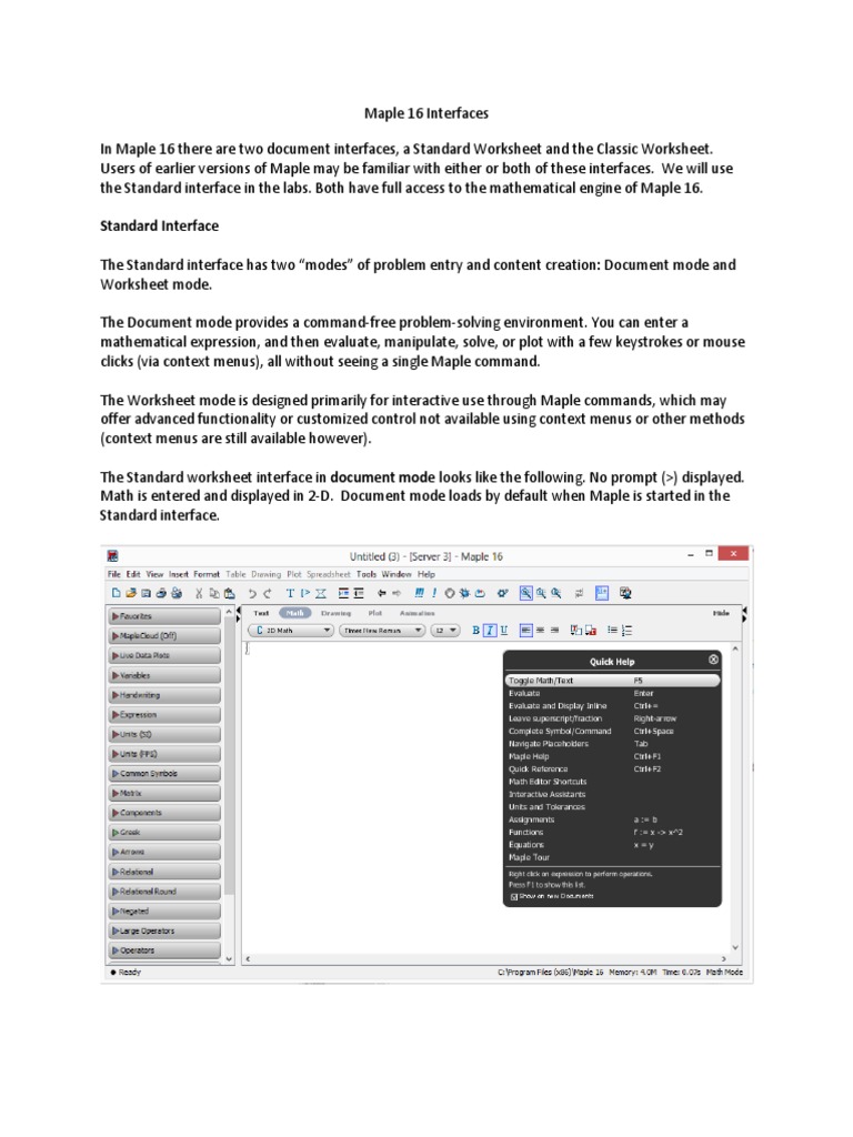 Maple 16 Interfaces | PDF