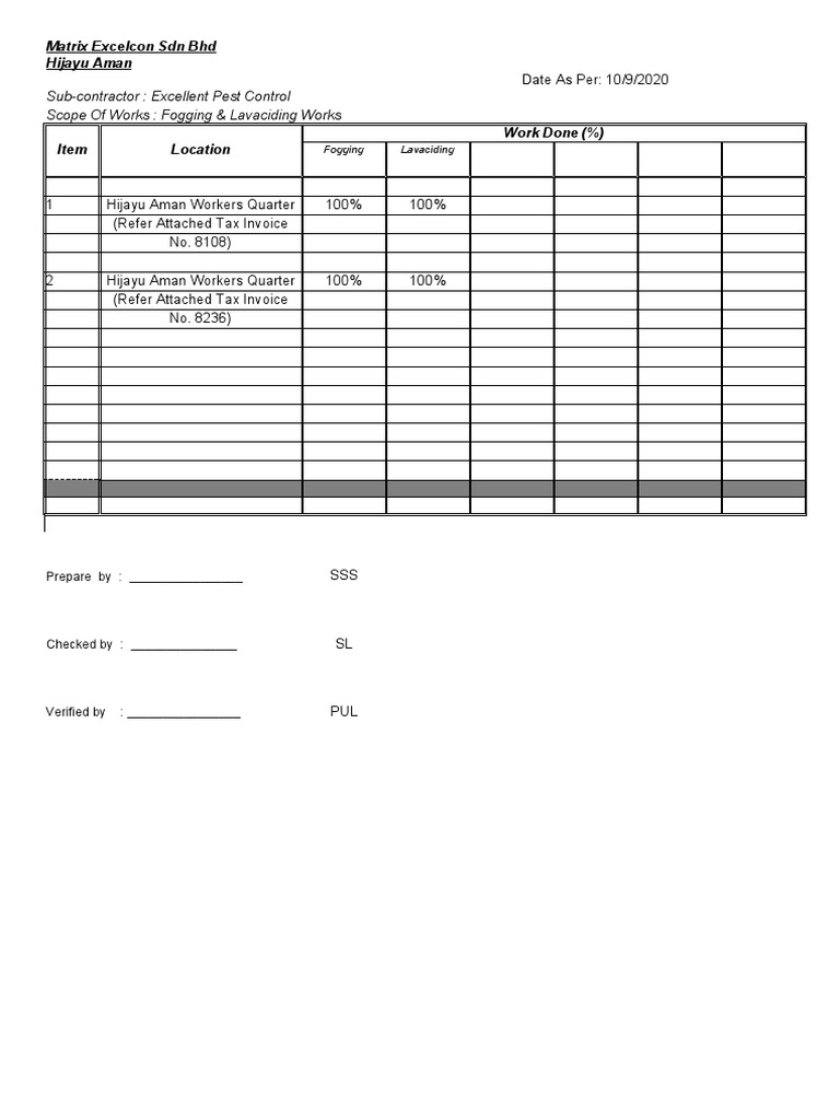 Excellent Pest Control - Claim Format | PDF | Business Documents ...