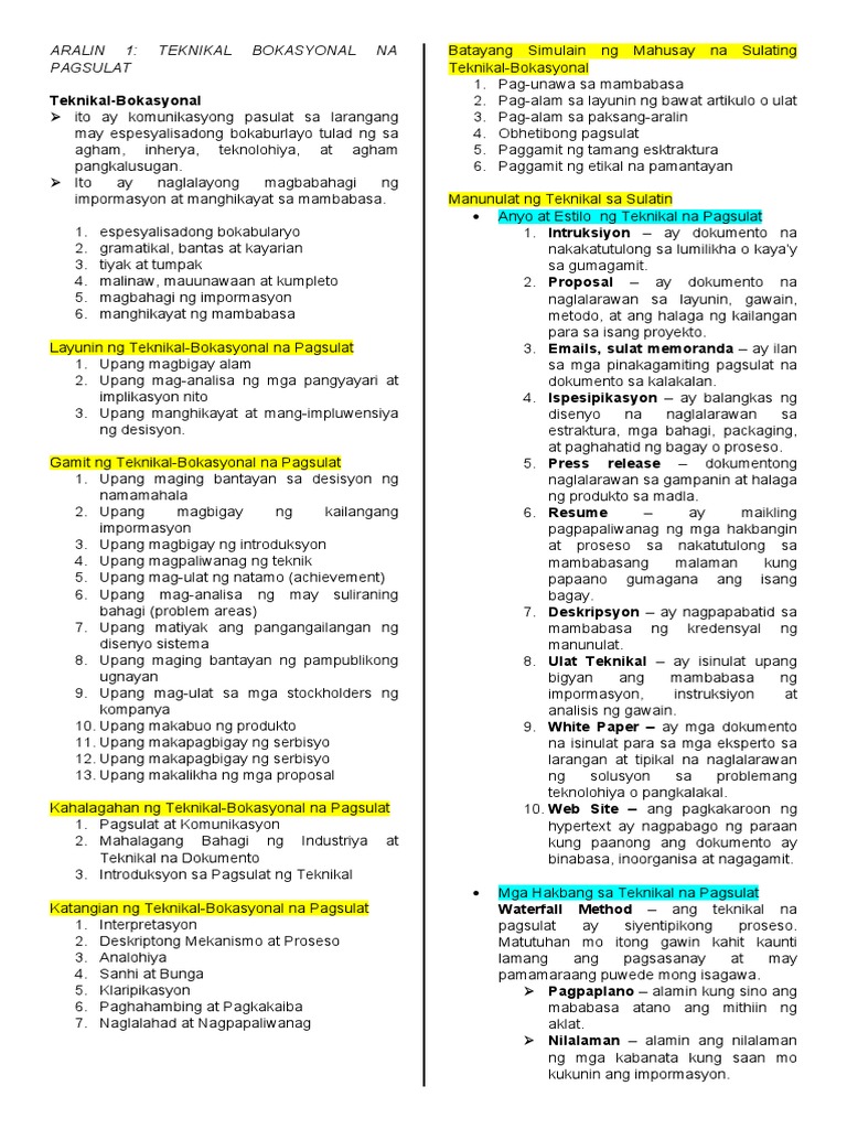 Filipino Notes | PDF