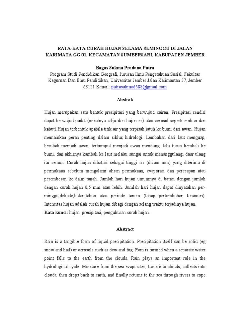 Artikel Rata-Rata Curah Hujan | PDF