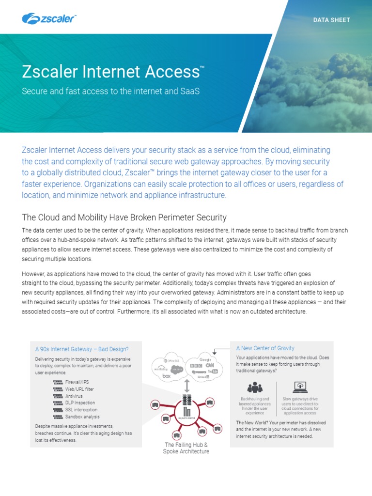 Zscaler Internet Access | PDF | Cloud Computing | Proxy Server