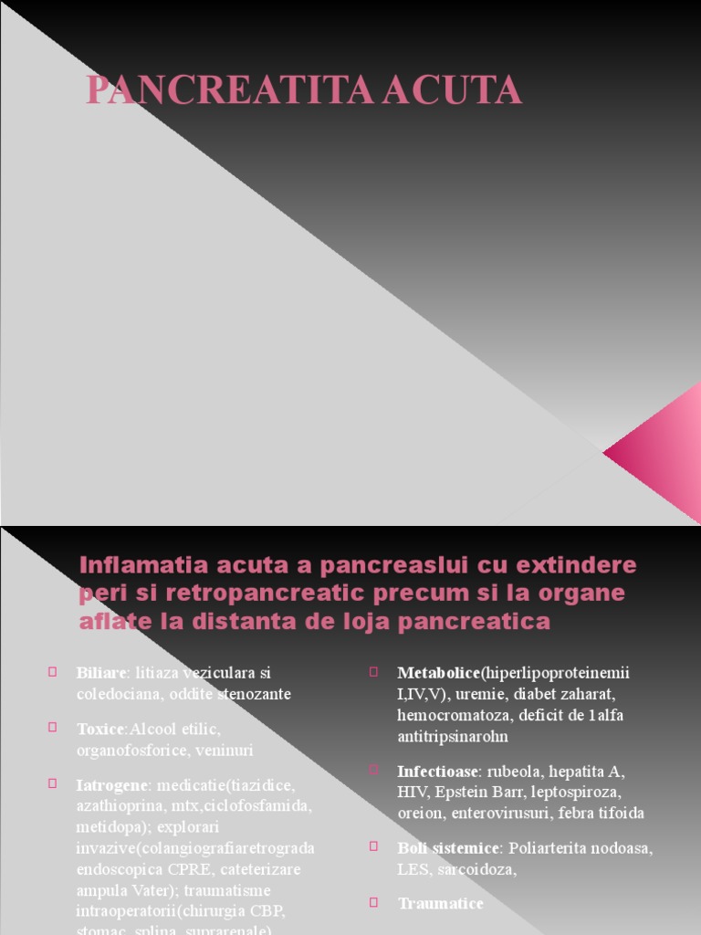 Pancreatita Acuta. Cancerul Pancreatic | PDF | Digestive System | Anatomy