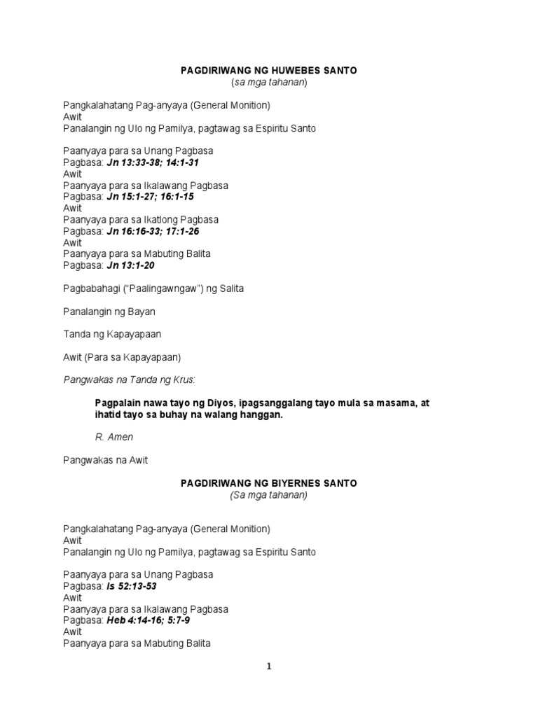 2020 Easter Triduum (Tagalog) | PDF