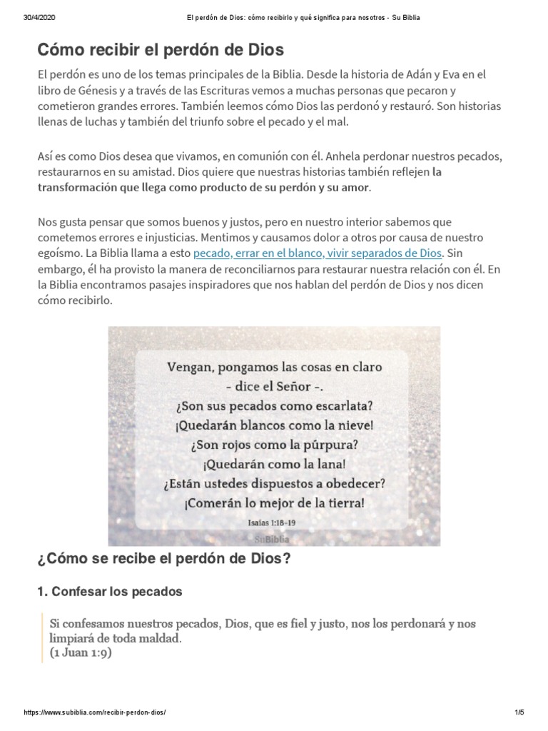 Cómo Recibir el Perdón Divino | PDF | Pecado | Perdón