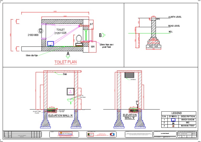 Toilet Plan: DPC Plinth Level | PDF