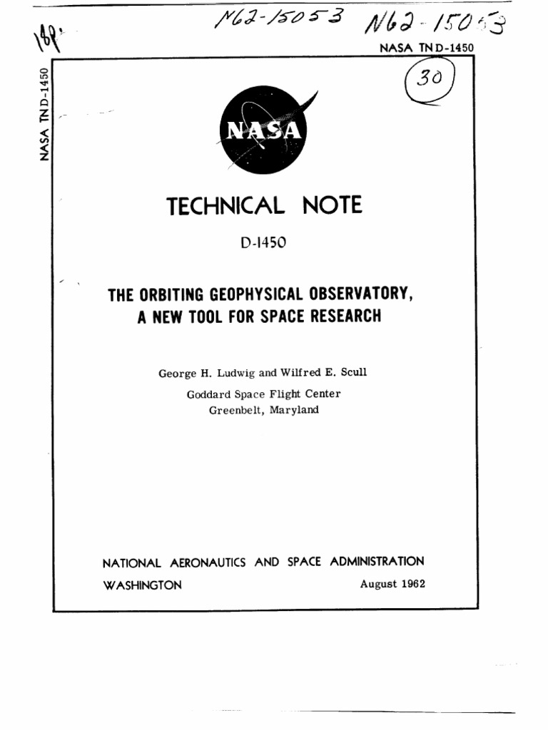 The Orbiting Geophysical Observatory A New Tool For Space Research ...