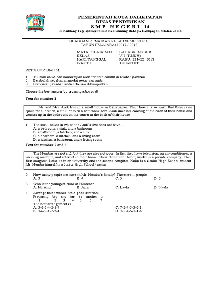 Soal Sem2 2018 | PDF
