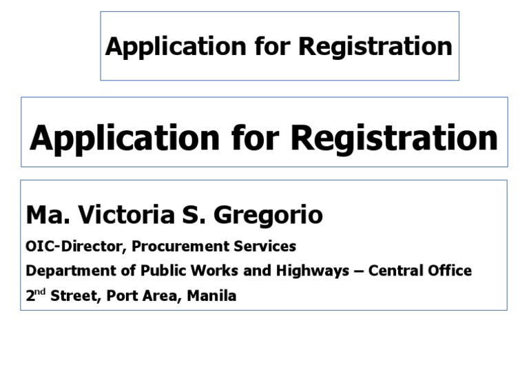 Application For Registration | PDF