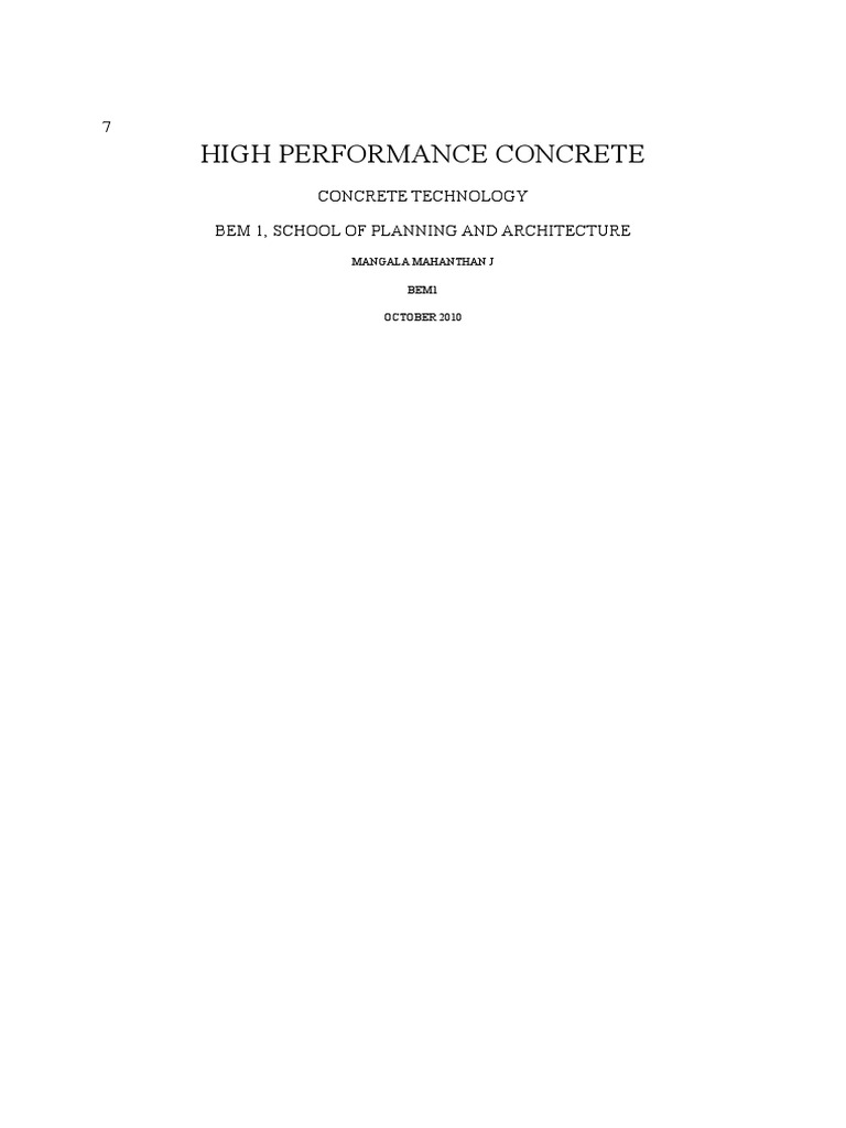 Assignment HPC 1 | PDF | Concrete | Cement