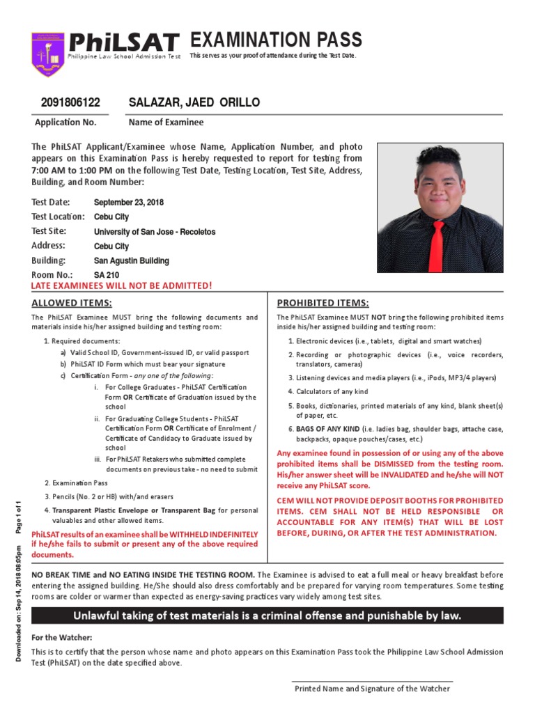 Philsat Examination Pass-2091806122 | PDF | Government