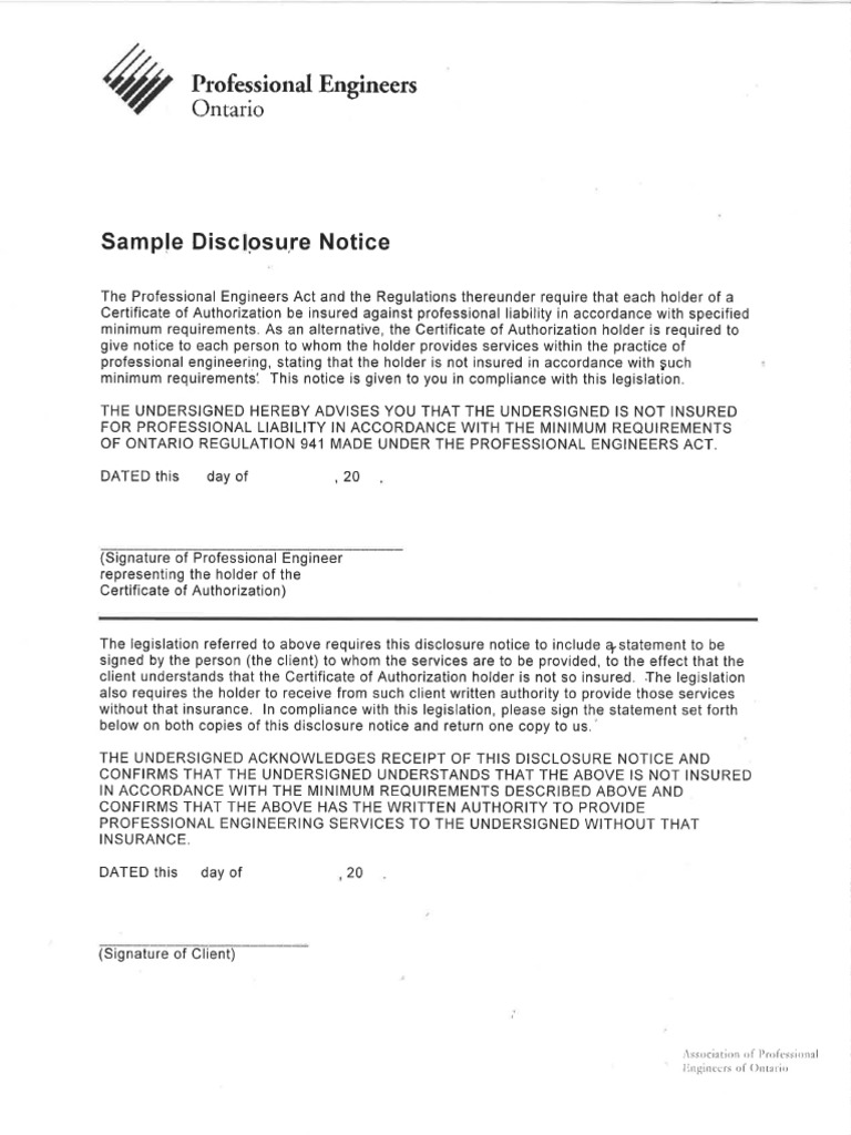 Sample Disclosure Notice | PDF