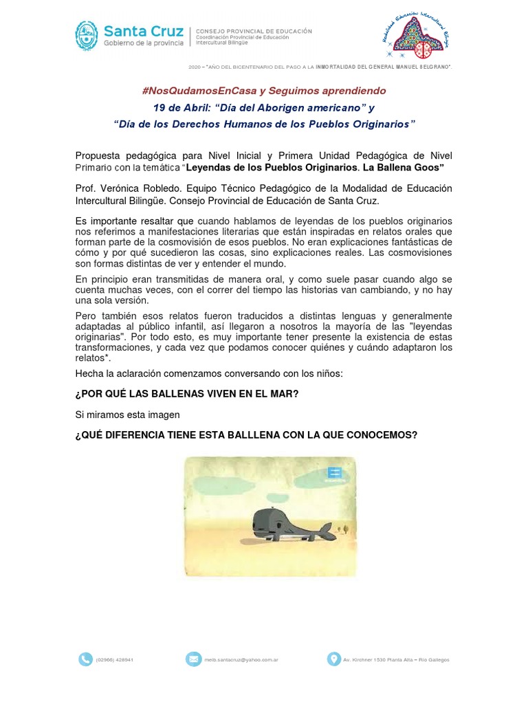 P.P Nivel Inicial y 1 UD Primario Goos La Ballena | PDF | Multilingüismo