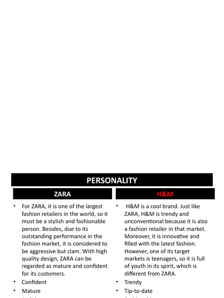 H&M and Zara: Brand Personalities Explained | PDF