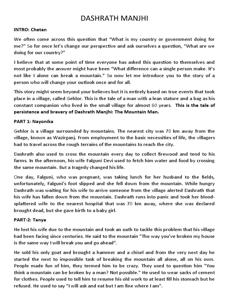 Dashrath Manjhi | PDF