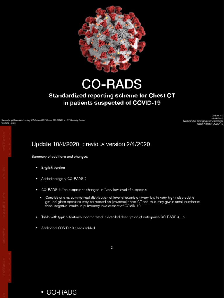Standardized Reporting Scheme For Chest CT in Patients Suspected of ...