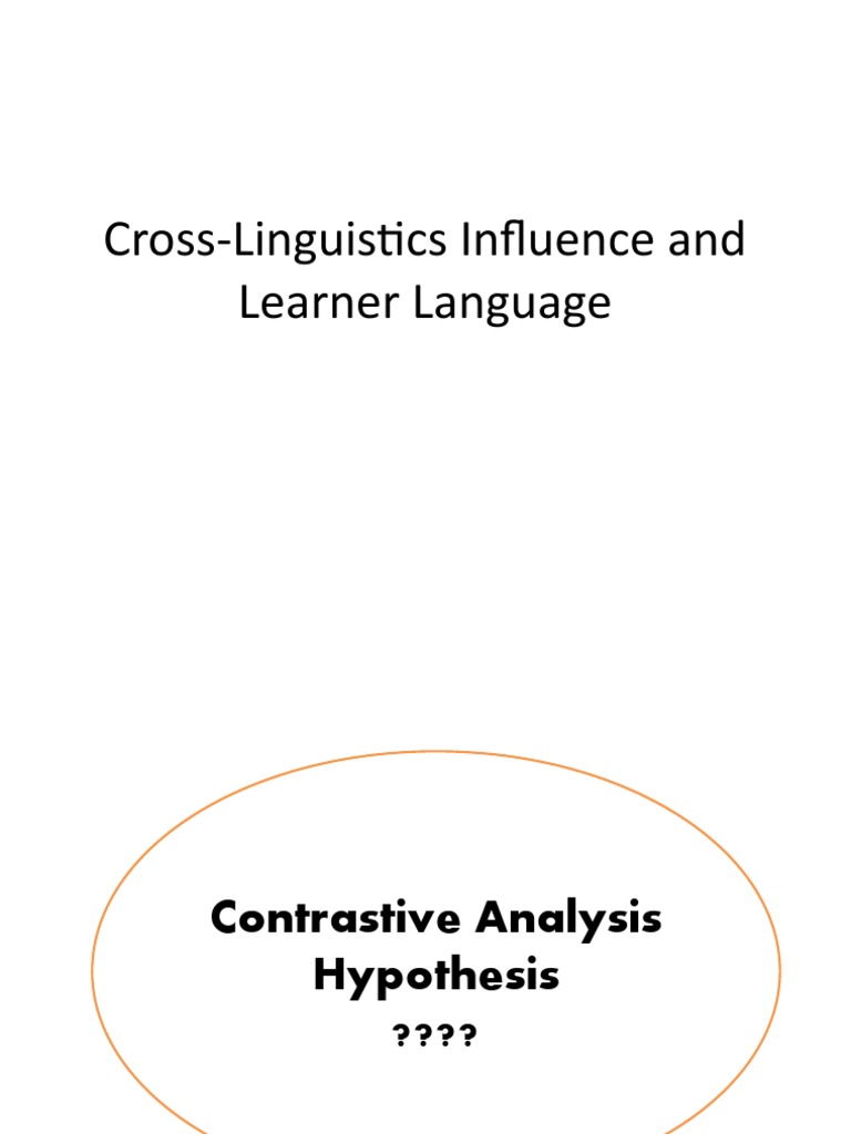 Cross-Linguistics Influence and Learner Language | PDF | Second Language | Second Language ...
