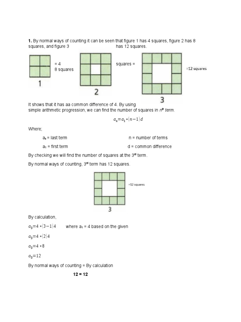 by Normal Ways of Counting It Can Be Seen That Figure 1 Has 4 Squares ...