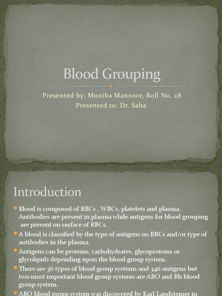 Blood Grouping Presentation 4 | PDF | Blood Type | Biotechnology