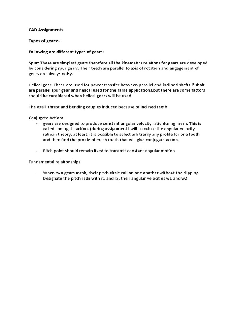 CAD Assignments | PDF