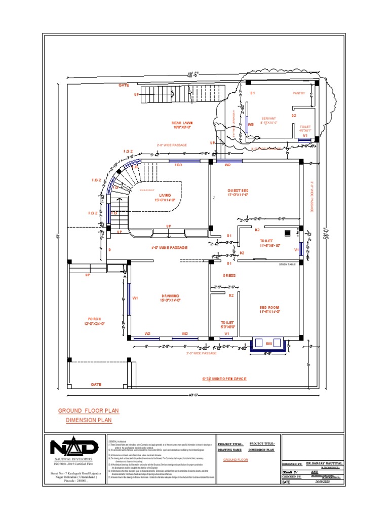 Ground Floor Plan Dimension (Dogra Ji) | PDF | Specification (Technical ...