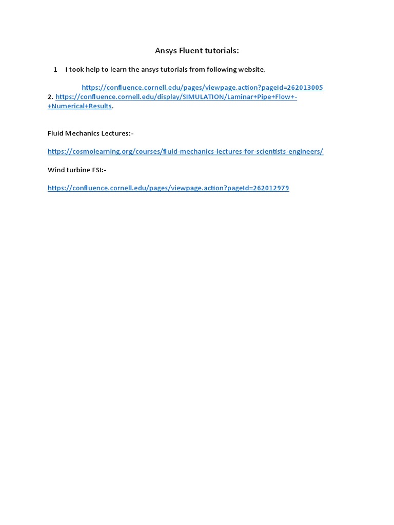 Ansys Fluent tutorials.docx