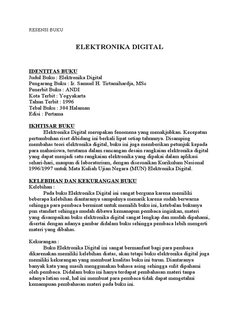 Resensi Buku Elektronika Digital | PDF