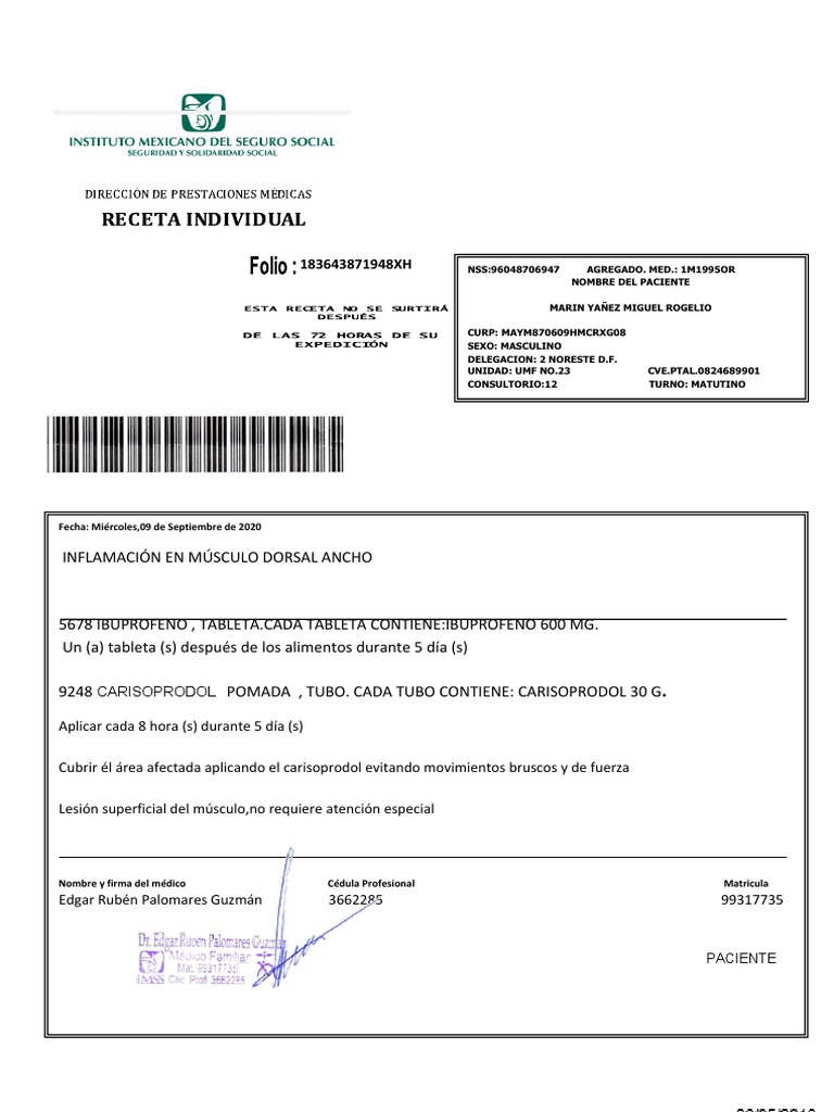 Receta Editable | Descargar gratis PDF | Rtt | Medicina