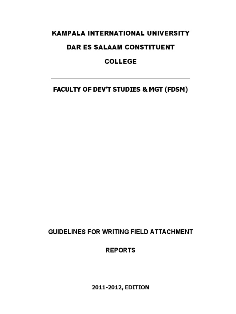 Field Attachment Report Guidelines | PDF | American Psychological ...