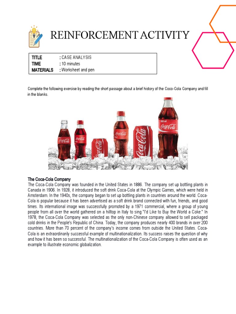 Reinforcement Activity: Title: Case Analysis Time: 10 Minutes Materials ...