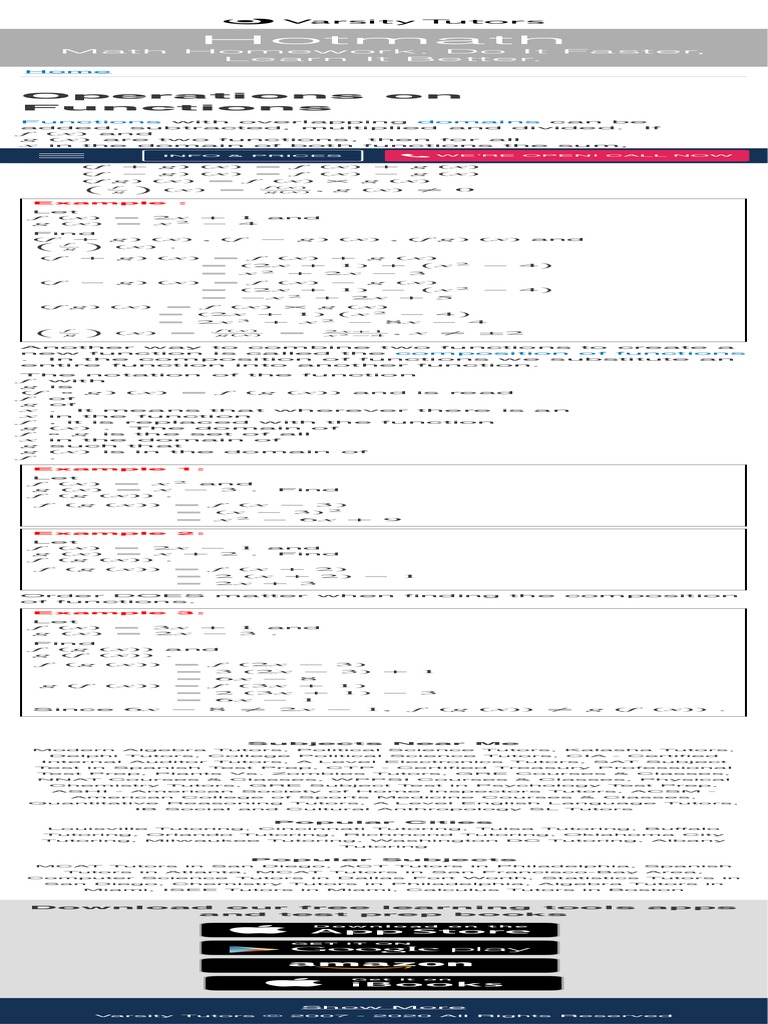 Operation On Functions | PDF | Function (Mathematics) | Teaching ...