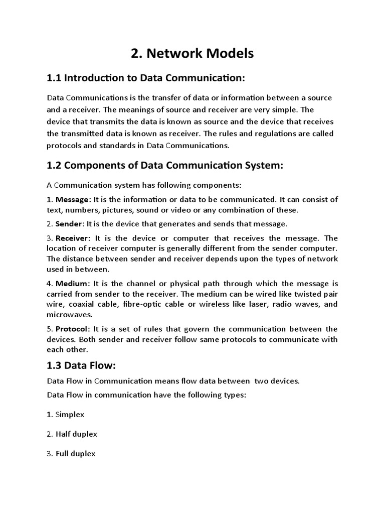 Network Models | PDF | Osi Model | Internet Protocol Suite