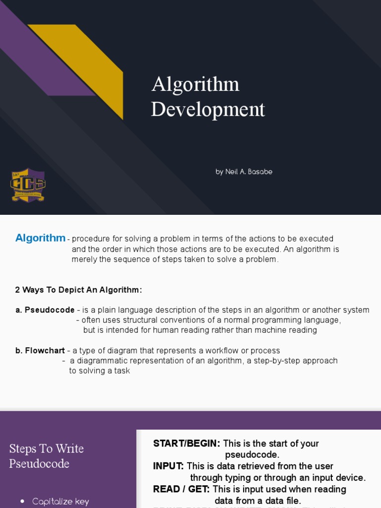 Algorithm Development: by Neil A. Basabe | PDF | Algorithms | Computer ...