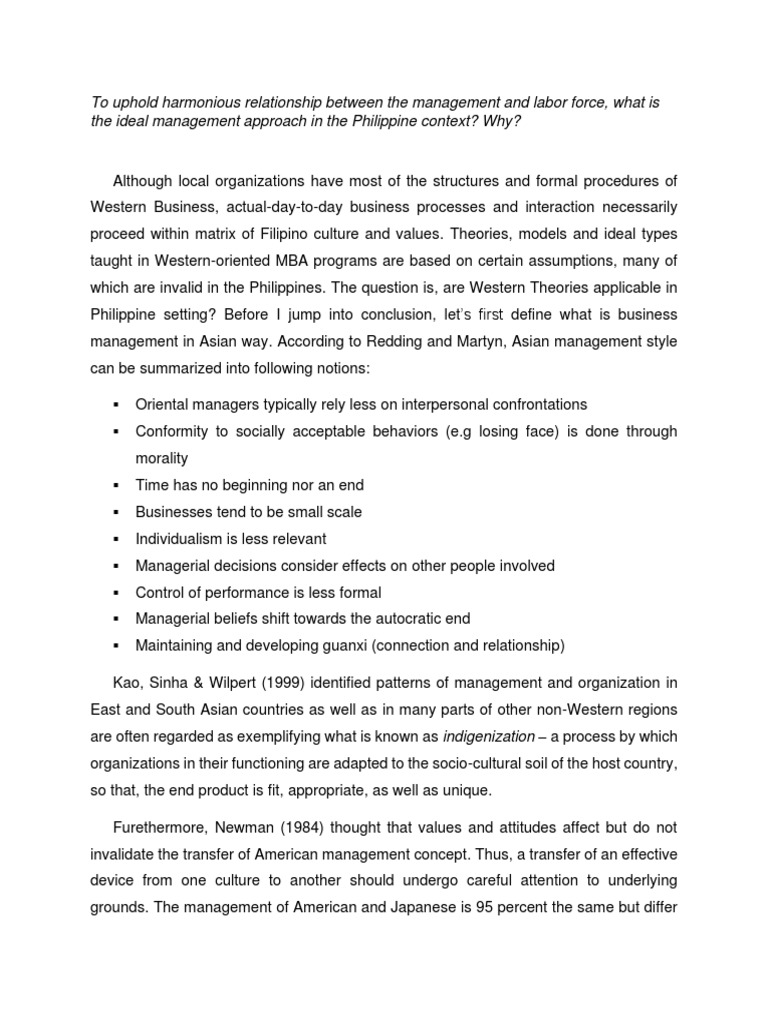 Management Ala Pinoy - Leadership Style and Strategic Human Resource ...