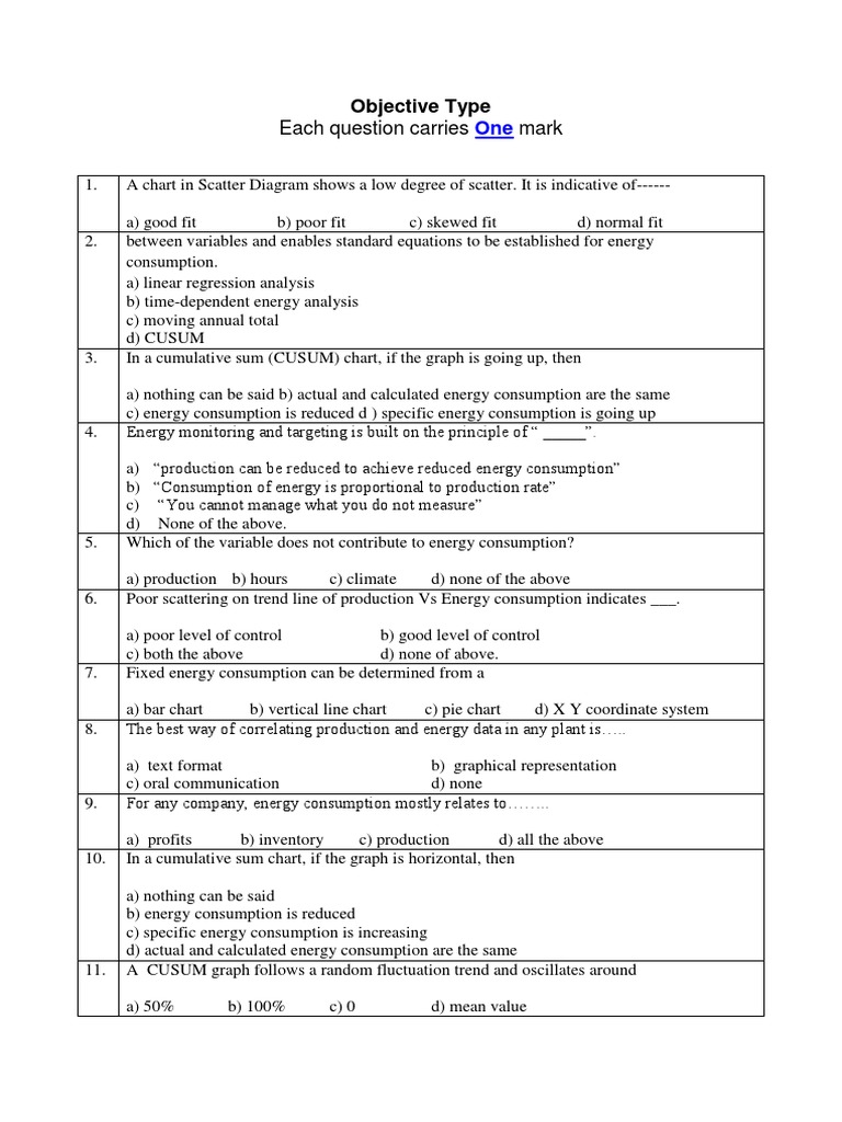 Each Question Carries Mark: Objective Type | PDF | Correlation And ...