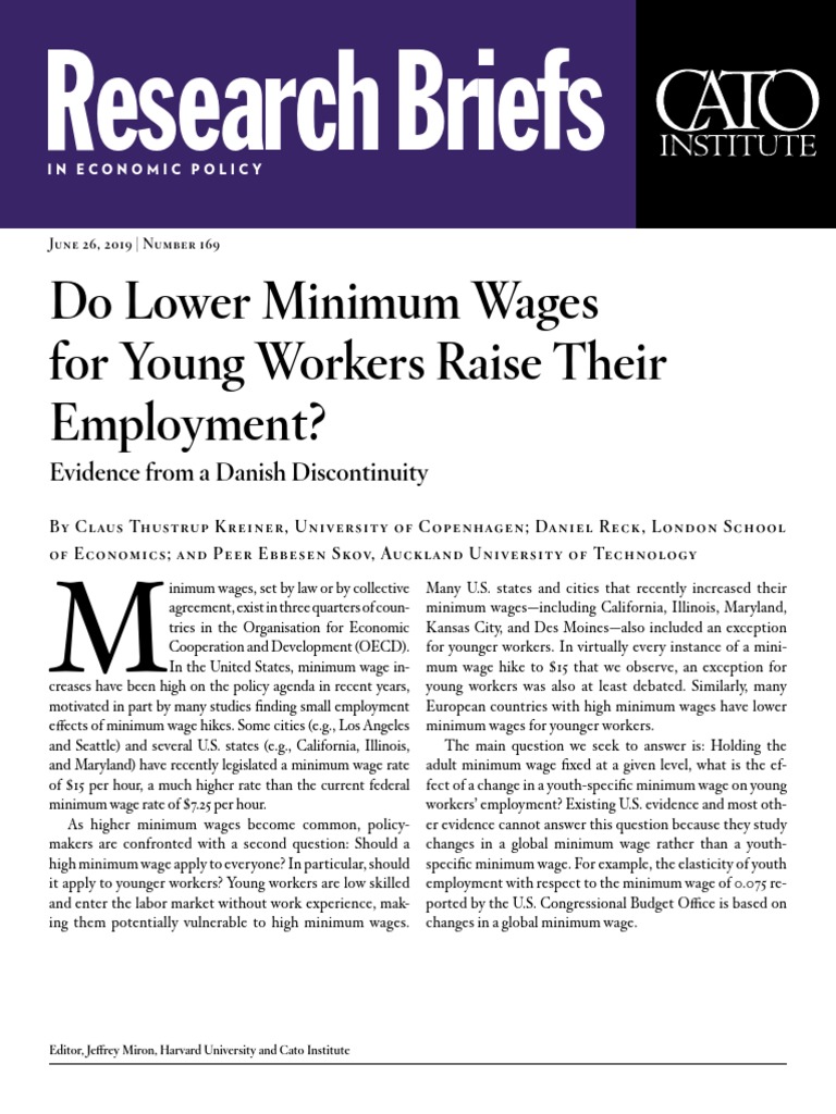 Do Lower Minimum Wages For Young Workers Raise Their Employment ...