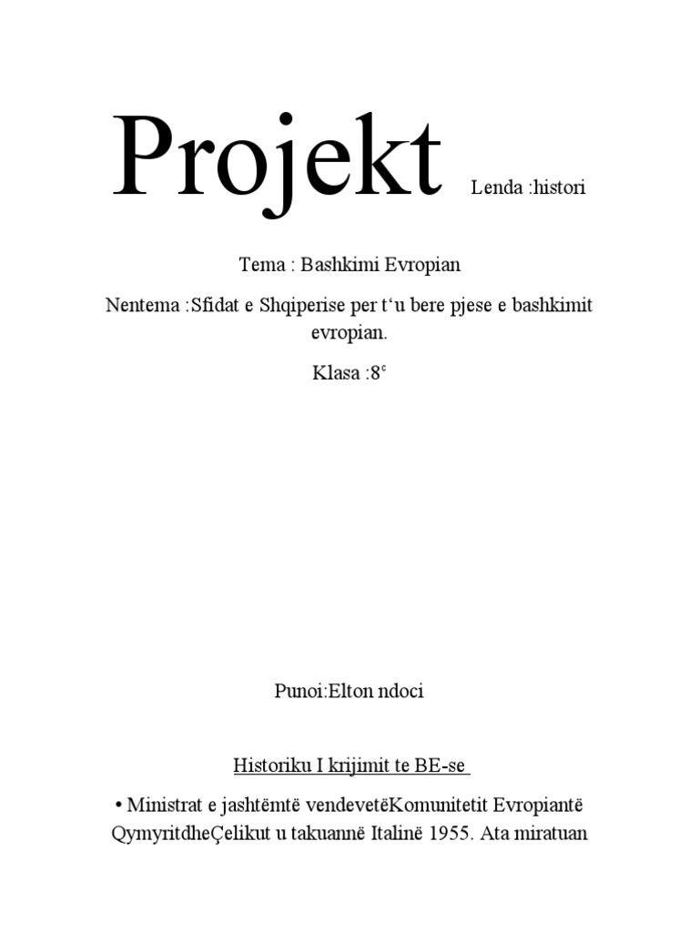Bashkimi Europian Histori | PDF