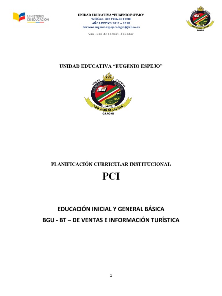 PCI Institucional Ciclo Sierra 2020 | PDF | Plan de estudios | Aprendizaje