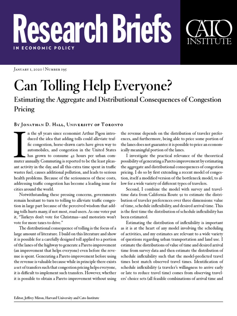 Can Tolling Help Everyone? Estimating The Aggregate and Distributional ...