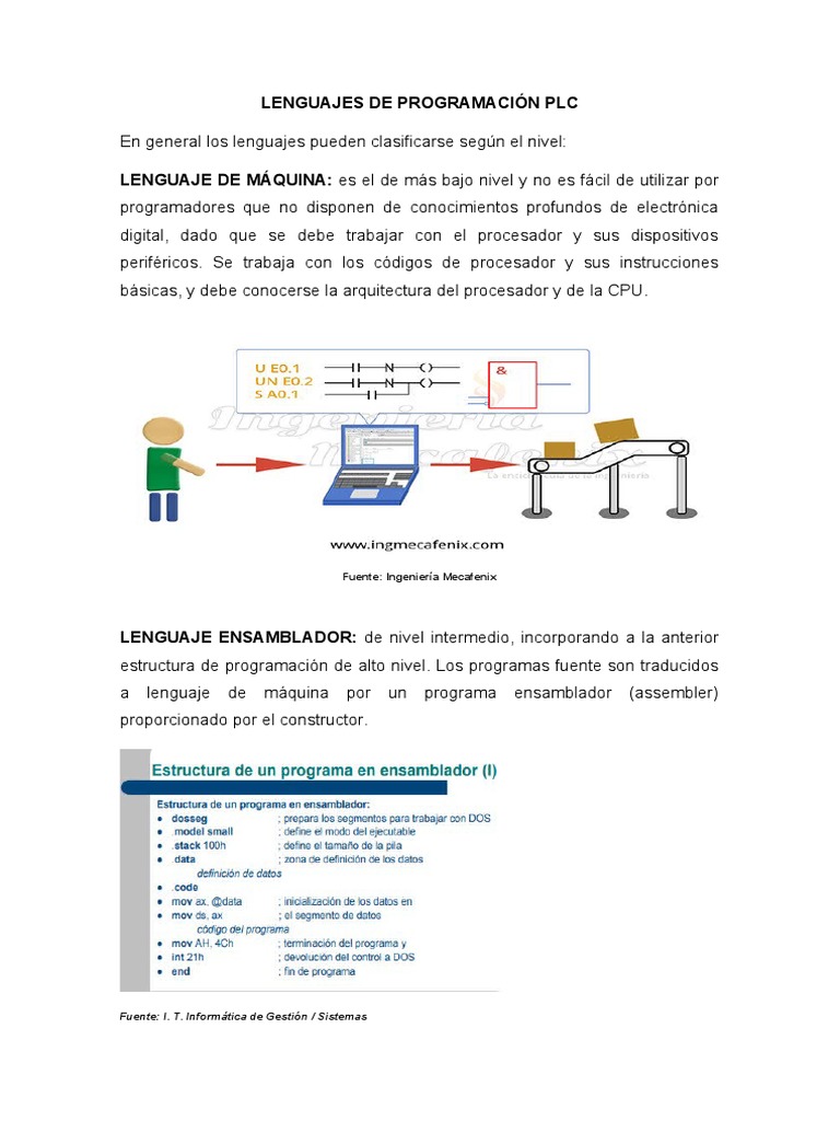 Actividad 1. LENGUAJES DE PROGRAMACIÓN PLC | PDF | Lenguaje de ...