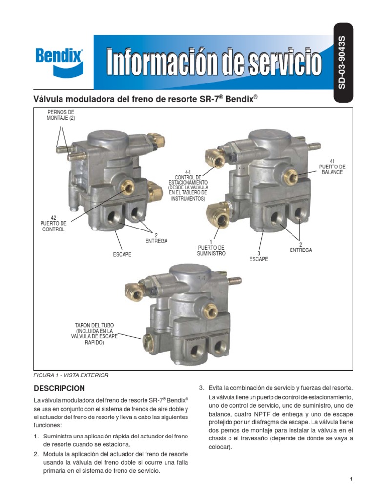 Valvula sr7 Bendix PDF | PDF | Presión | Solenoide