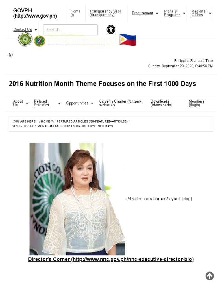 2016 Nutrition Month Theme Focuses On The First 1000 Days | PDF ...