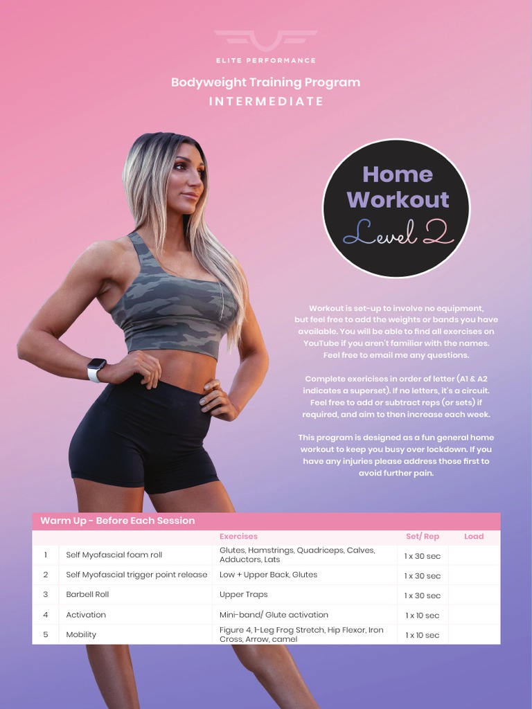 EBE Training Program - Intermediate | PDF | Dance Science | Human Anatomy