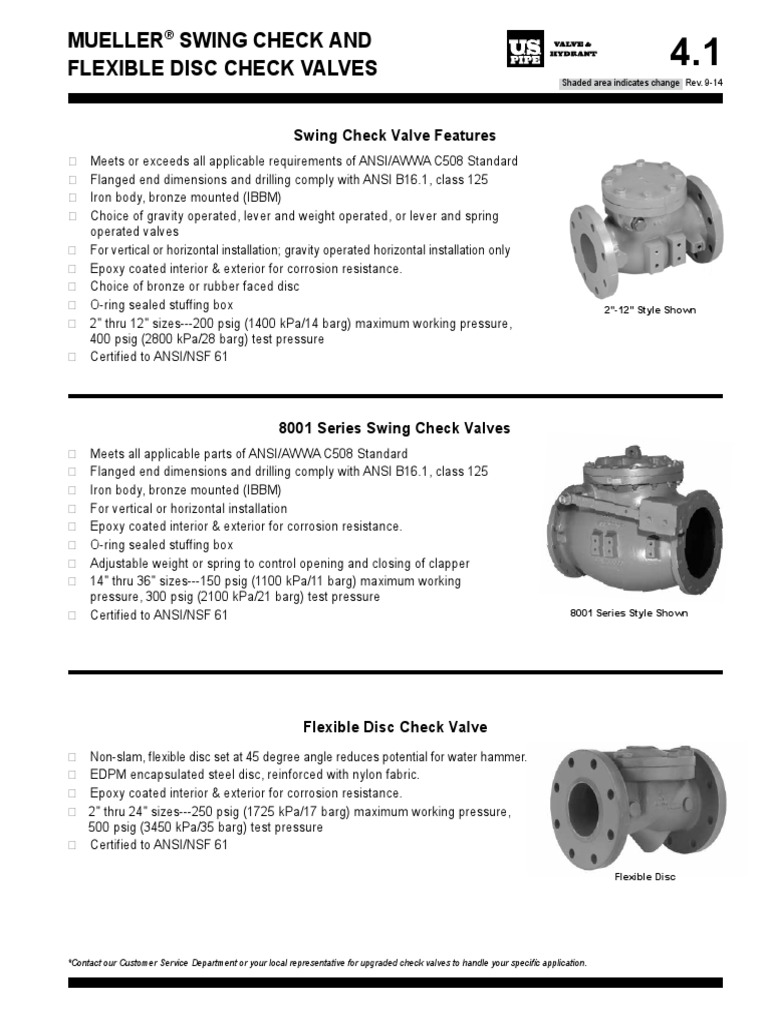4 - Check Valves Mueller | PDF | Valve | Screw