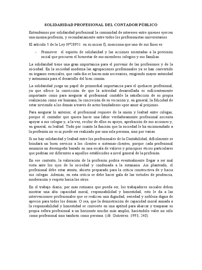 Solidaridad Profesional Del Contador Público | PDF | Contador ...