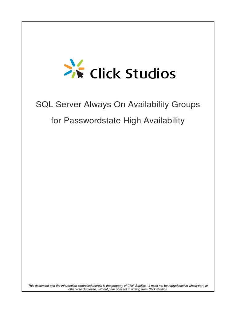 SQL Server Always On Availability Groups for Passwordstate High Availability | PDF | Microsoft ...