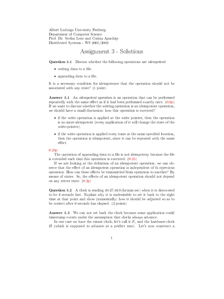 Tutorial3 Solutions | PDF | Time | Clock