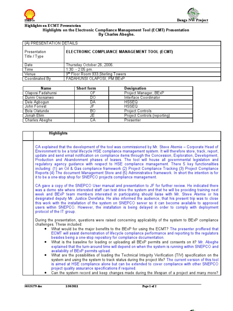 Highlights on ECMT | Regulatory Compliance | Technology
