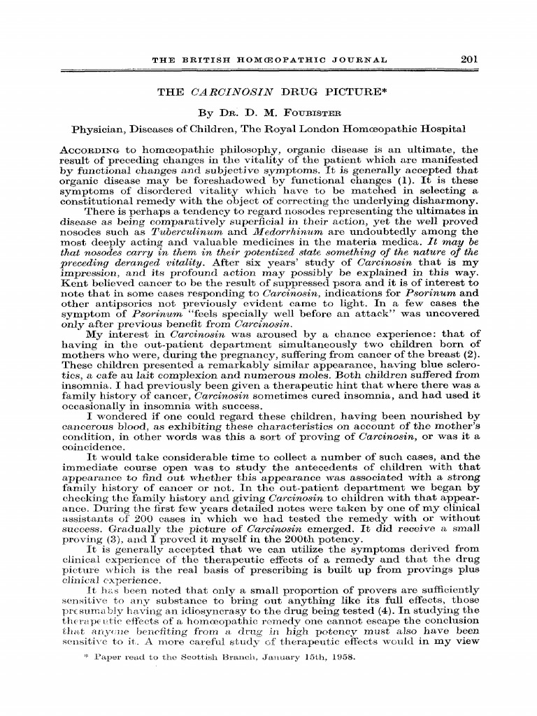 Coek - Info The Carcinosin Drug Picture | PDF | Homeopathy | Medicine