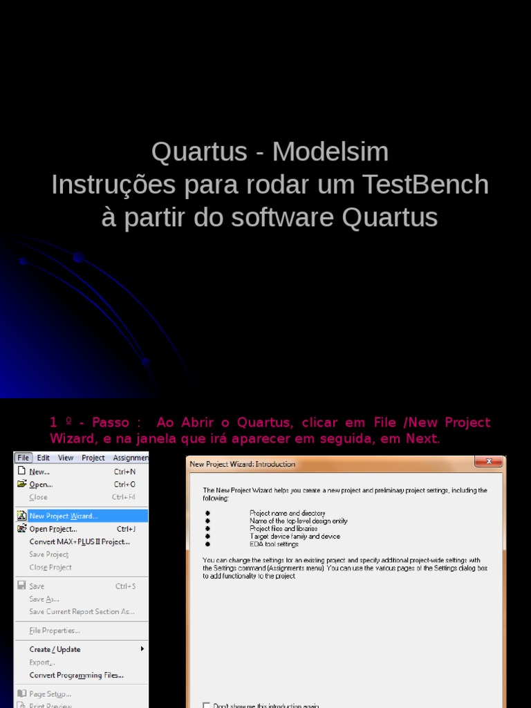 Tutorial Quartus ModelSim TestBench Verilog | PDF | Programas | Informática Tutorial Quartus ModelSim TestBench Verilog | PDF | Programas | Informática